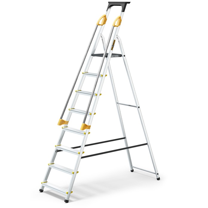 PRO Series Aluminium Platform Step Ladder with Handrails