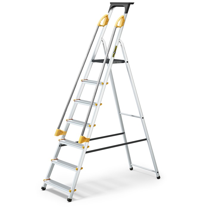 PRO Series Aluminium Platform Step Ladder with Handrails