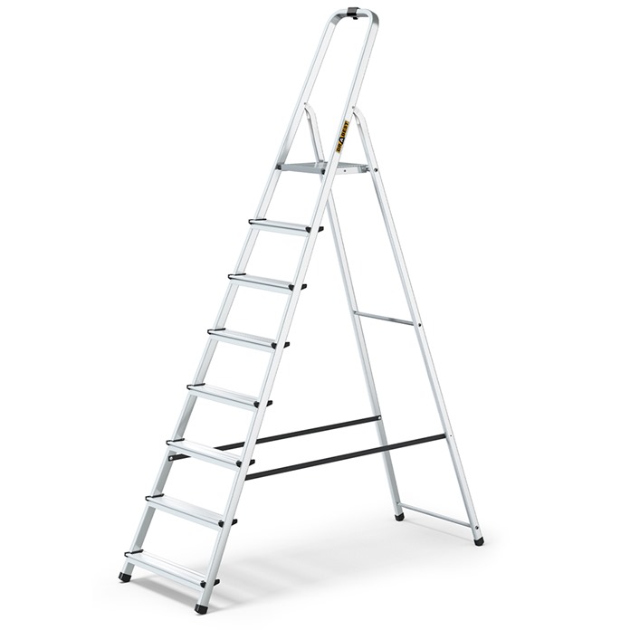 HOME Aluminium Platform Step Ladders (3 to 8 Treads)