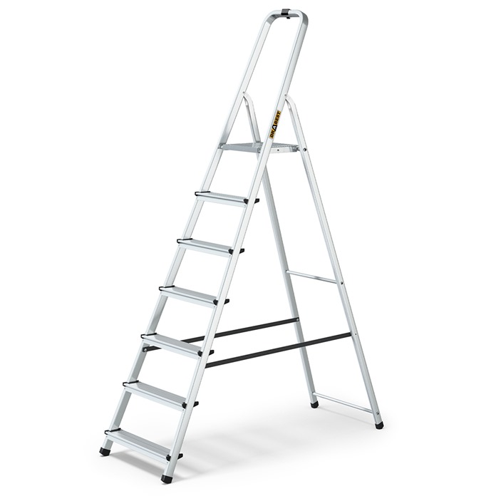 HOME Aluminium Platform Step Ladders (3 to 8 Treads)